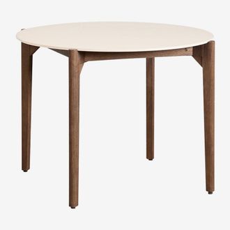 Sklum Sklum - Table de jardin ronde &Oslash;100 cm en ciment et bois dacacia Xajul