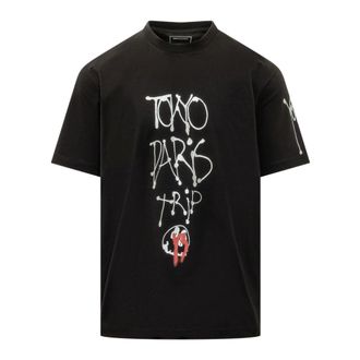 Yohji Yamamoto Homme, Tops, Noir, Taille: S Tee Manches Courtes Graphic Chito City