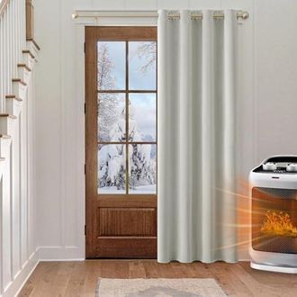 Miulee Rideaux Occultant Gris Clair 140x245cm 1 Pièce à Oeillets-Rideaux Opaque Doux et Esthétiques Rideau Thermique Isolant Anti Froid Chaleur