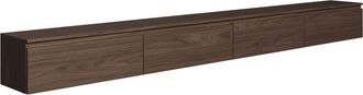 Selsey TV Lowboard H&auml;ngend 300 cm Walnuss Wisconsin 4 F&auml;cher mit Klappfronten Elegantes Design f&uuml;r Moderne Wohnzimmer Spanplatte 16 mm Stauraum f&uuml;r Elektroni