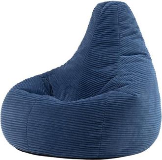 Icon Brand Dalton Sitzsack Cord, Denimblau, Gaming Sitzsack Erwachsene mit Füllung, Bean Bag, Cord Sessel, Lounge Sessel, Lounge Stuhl, Schlafzimmer, Wohnzimmer,