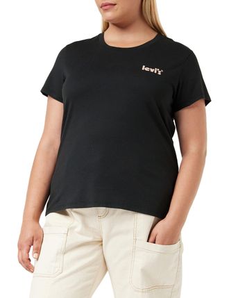 Levi's Damen The Perfect Tee T-Shirt,Reflective Poster Logo Caviar,M