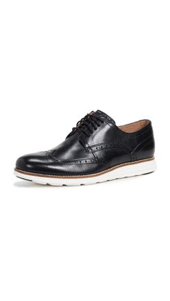 Cole Haan COZ7W| Cole Haan Herren Original Grand Wingtip Oxfords Schn&uuml;rhalbschuhe, Schwarz (Black Leather/White Black/White), 42 EU