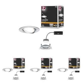 Paulmann Premium EBL Set Coin Slim dimmbar rund schwenkbar LED 1x6,8W 2700K 230V 51mm Alu ged./Alu (Packung mit 4)