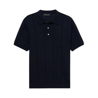 Brooks Brothers Baumwoll-Leinen-Strickpolo - - Tops - Herren - Blau - L