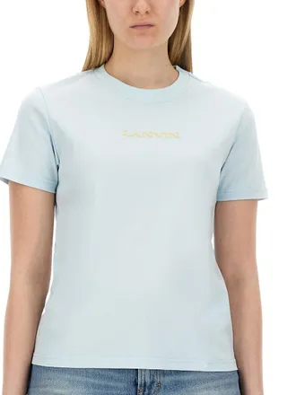 Lanvin Logo Cotton-Elastane T-Shirt - Blue