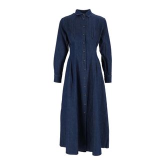 MC2 Saint Barth Robe chemise &agrave; manches longues - Femme - Robes - Bleu - Taille: 40 FR