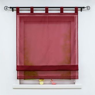 Joyswahl Voile Raffrollo Raffgardinen mit Schlaufen »Sophia« Transparent Gardine mit Zierfalten Muster Raffrollos BxH 100x155cm Winerot 1 Stück