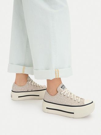 Converse Sneakers aus Stoff Converse Chuck Taylor All Star Lift Double Stack Platform Deer A17884C Beige