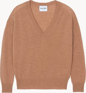 Kujten Pull cachemire col V boyfriend - Pull Wendy Plain