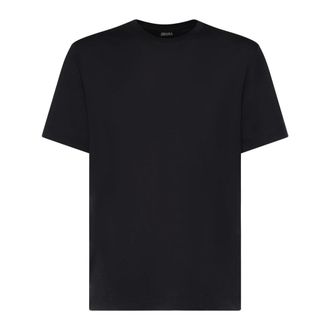 Ermenegildo Zegna Homme, Tops, Bleu, Taille: 6XL T-Shirt Ras du Cou