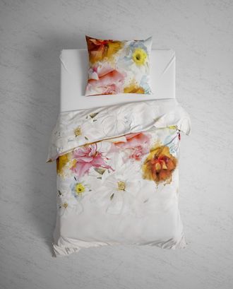 Heckett & Lane Heckett & Lane Twill Bettw&auml;sche 135x200 cm Blumen Flowerpower Bl&uuml;ten rot Janice