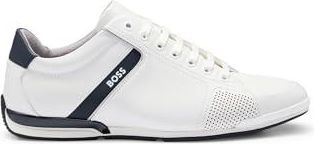 BOSS Hommes Saturn Lowp Baskets en Cuir avec Doublure Anti-odeurs