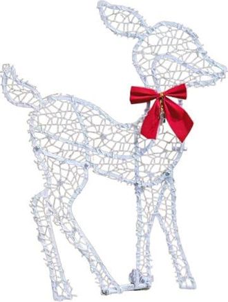 Generic Lot de 3 décorations lumineuses de renne de Noël en métal avec lumières LED scintillantes pour décoration de jardin et cour résistantes aux intempérie