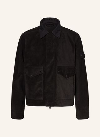 Stone Island Lederjacke Ghost schwarz