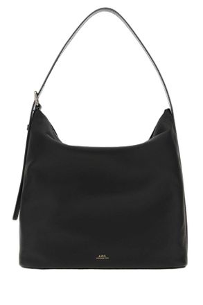 A.P.C. Grained Leather Shoulder Bag - Black