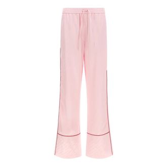 Off-white Jacquard Satin Pyjamahose - - Trousers - Damen - Rosa - XS