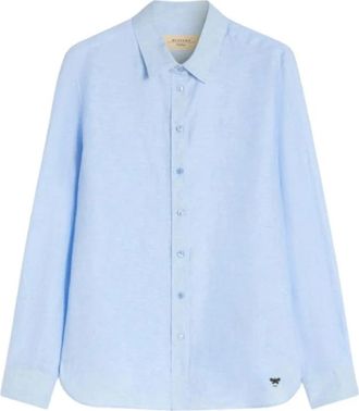 Max Mara Femme, Blouses et Chemises, Bleu, Taille: 38 FR Werner Linen Shirt