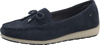 Tamaris Comfort Damen Mokassins aus Leder mit Schleife, Blau (Navy Suede), 36 EU