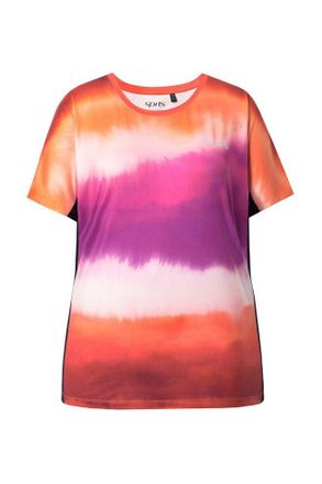Ulla Popken T-Shirt Funktionsshirt Mesh-Eins&auml;tze Rundhals Halbarm