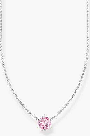 Thomas Sabo Halskette in Silber mit rosa Zirkonia-Anh&auml;nger