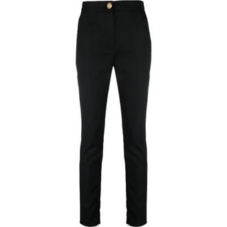 Balmain Schwarze Skinny Woll Stretch Hose - - Trousers - Damen - Schwarzk - L