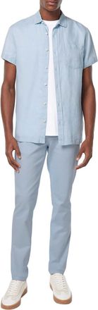 Scotch & Soda Mens Seasonal core-Short-Sleeved Regular fit Linen Shirt, Shirting Blue, XXL