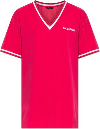 Balmain Femme, Robes, Rose, Taille: 42 FR Robe de plage avec logo brod&eacute;