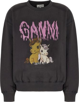 Ganni Femme, Sweatshirts et sweats &agrave; capuche, Gris, Taille: 36 FR Isoli Jersey SweaT-shirt