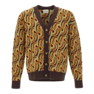 Dr&ocirc;le de Monsieur D Mirror Abstrait Cardigan - - Knitwear - Herren - Mehrfarbig - L