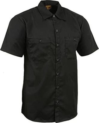 Milwaukee Leather MDM11669 Chemise de Travail Robuste &agrave; Boutons pour Homme | Chemise de Travail m&eacute;canique Classique avec Poches, Noir, Taille XL