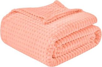 Emme Plaid Couverture Douillette, Grande, 200 x 230cm, Plaid Polaire Flanelle, Douce, Chaude, Jet&eacute; de Canap&eacute;, Couverture Doux, Rose