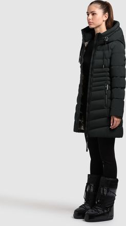 Khujo Steppmantel KHUJO LAVA, Damen, Gr. XL, schwarz, 100% Polyester, unifarben, eingesetzt elastischer Bund mit Windstopper, M&auml;ntel Steppmantel, Topseller