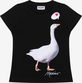 Moschino T-shirt en jersey Goose - Noir