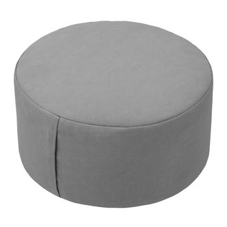 Relaxdays Meditationskissen, Yoga & Achtsamkeit, Bodenkissen, Bezug abnehmbar, HD: 13 x 33 cm, Zafu, Baumwolle, grau