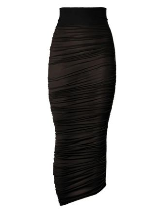 Wolford jupe mi-longue drap&eacute;e - Noir