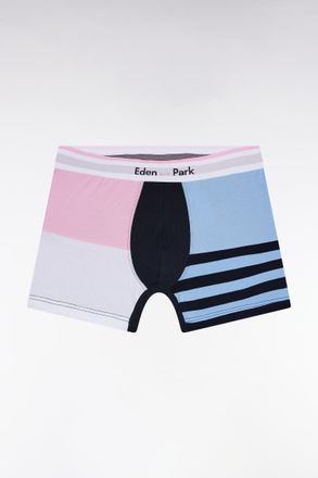 Eden Park Boxer En Jersey De Coton Colorblock Ciel