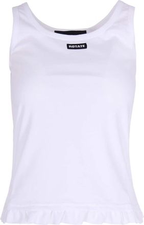 Rotate Rotate Birger Christensen, Femme, Tops, Blanc, Taille: 38 FR Ruffle Tank Top