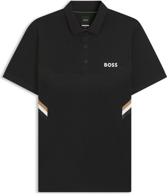 BOSS Herren Paule TOC Active Slim-Fit Poloshirt mit feuchtigkeitsableitenden Eigenschaften Schwarz001 XXL