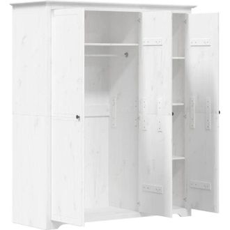 vidaXL Kleiderschrank bodo Wei&szlig; 146x53,5x173 cm Massivholz Kiefer - Vidaxl