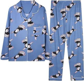 Generic Ensemble de surv&ecirc;tement pour femme - Pour le printemps et lhiver - Pantalon &agrave; manches longues - Tenue de d&eacute;tente - Tenue de sport pour femme, bleu mar