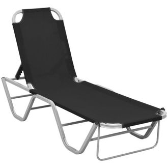 vidaXL Sonnenliege Aluminium und Textilene Schwarz Vidaxl