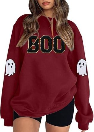 Generic 2026 Printemps Mode Femmes Sweat &agrave; Capuche Casual Loose Top Automne Hiver &Eacute;l&eacute;gant Lettre Imprim&eacute;e Design, bordeaux, XXL