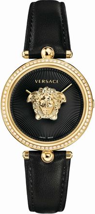 Versace Palazzo Empire Greca Lederarmbanduhr - - Accessories - Damen - Schwarzk - ONE SIZE