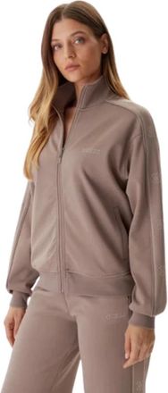 Guess Femme, Sweatshirts et sweats &agrave; capuche, Brun, Taille: 42 FR SweaT-shirt Octavia Enti&egrave;rement Zipp&eacute;