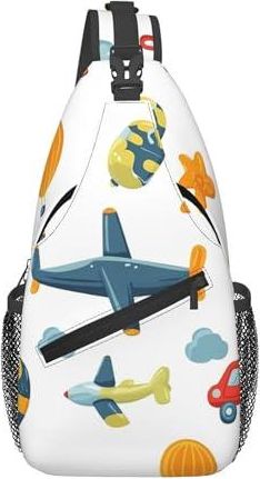Generic Sacoche Port&eacute; &eacute;paule Ballons chauds, avions de dessin anim&eacute; R&eacute;glable Sacs Poitrine L&eacute;ger Sac &agrave; Dos De Voyage pour Homme Voyage Femme