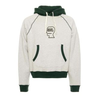 Brain Dead Logo Head Raglan Fleece Hoodie - - Sweatshirts & Hoodies - Herren - Wei&szlig; - 2XL