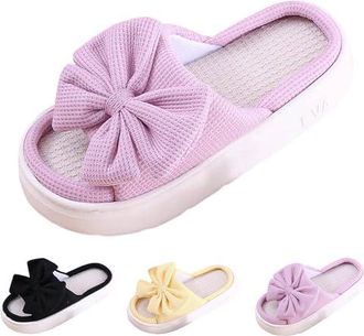 Generic Pantoufles confortables à bout ouvert pour femme avec semelle épaisse pour la maison et la détente, Rouge, 36.5 EU