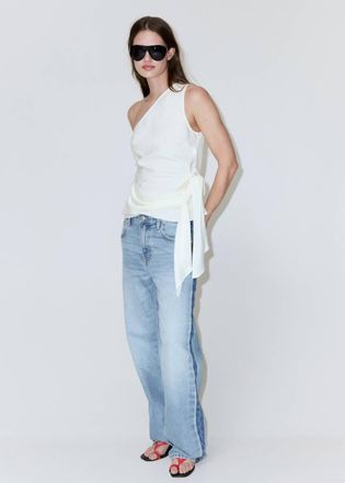 Mango Gerade Jeans mit mittlerem Bund hellblau - Damen - 32 - MANGO