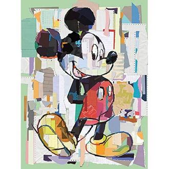 Mickey Mouse Disney Mickey Mouse Office Decoupage, 60 x 80 cm, Leinwanddruck Mehrfarbig